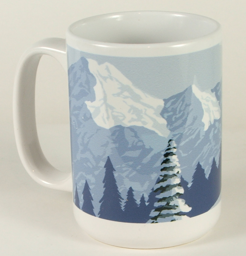 15oz Pocono Mountains Mug with Downhill Skier – Petersons Ski and Cycle